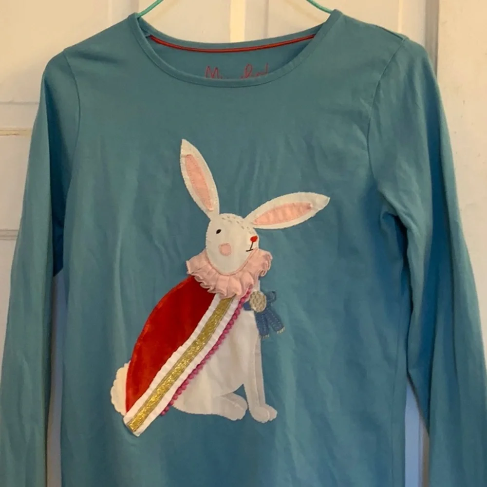 Mini Boden | Shirts & Tops | Mini Boden Girls Bunny Rabbit Top In Size ...